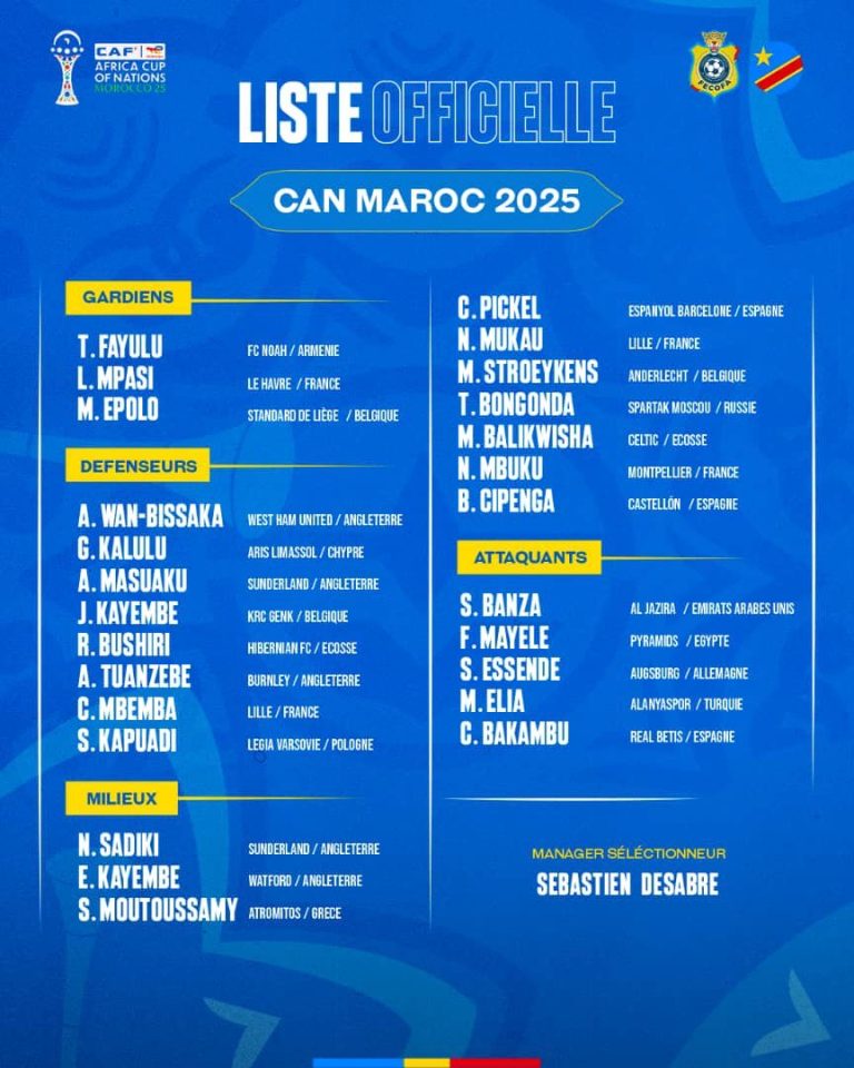 CAN 2025-Maroc : Sébastien Desabre dévoile la liste officielle des 26 ...